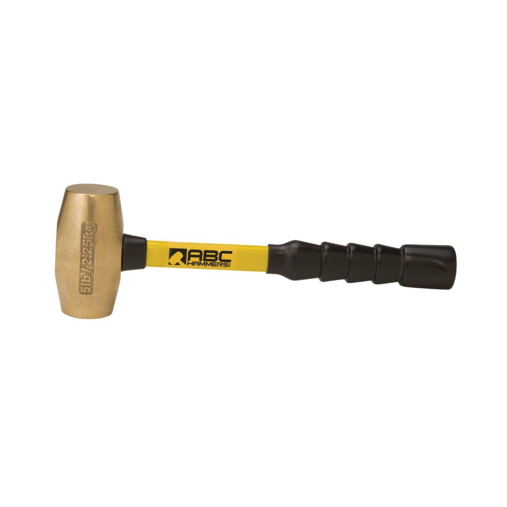 5 lb. Brass Hammer with 12" Fiberglass Handle - H To O Supply