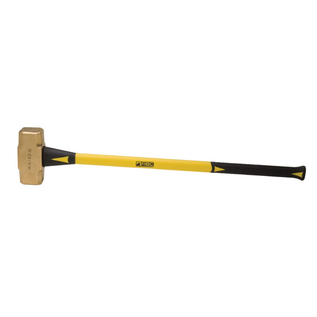 14 lb. Brass Hammer with 33" Fiberglass Handle - H To O Supply