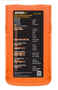 Johnson CALC-1500 Building Calculator - H To O Supply
