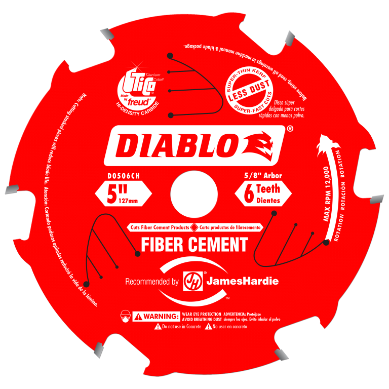 Diablo D0506CH - 5" x 6 Tooth Carbide Fiber Cement HardiBlade - H To O ...
